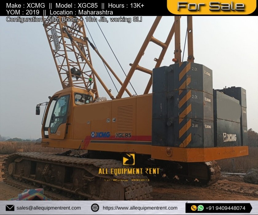Used 85 Ton Class Crawler Crane XCMG XGC 85 2019 Available for Sale in ...